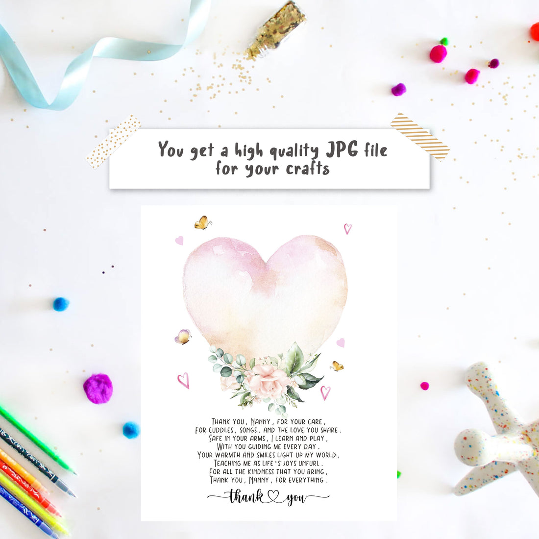 Nanny appreciation poem - Infant feet print art – AlniPrints