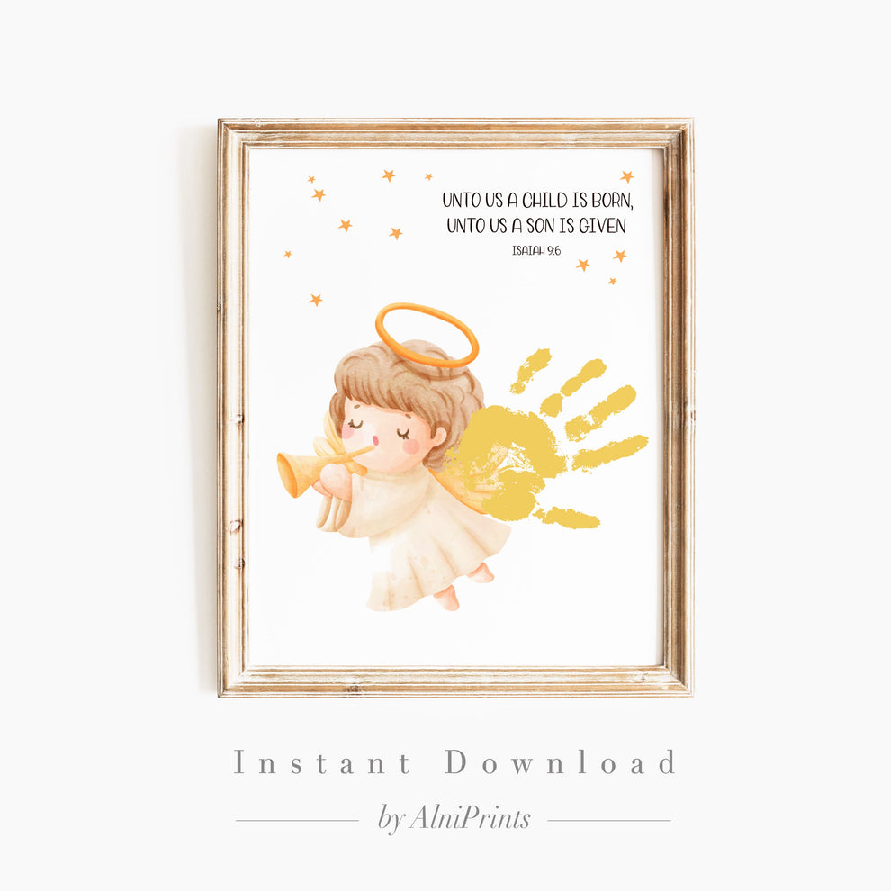 Angel Handprint card – AlniPrints