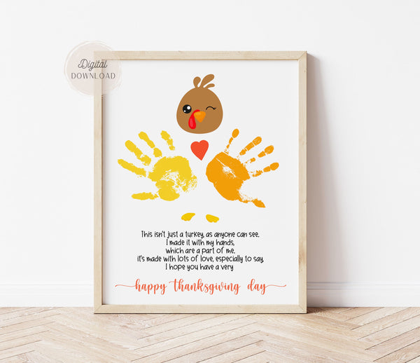 Turkey Poem Handprint Art - Crafts Thanksgiving – AlniPrints