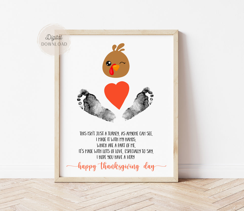 Thanksgiving Turkey Footprint Art crafts / Turkey poem – AlniPrints
