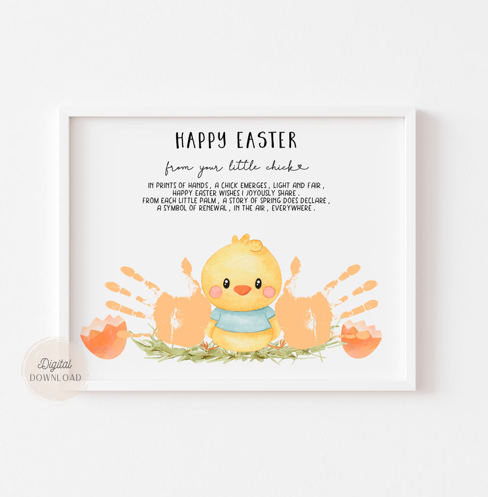Chick Handprint - Easter Chick Handprint Craft – AlniPrints