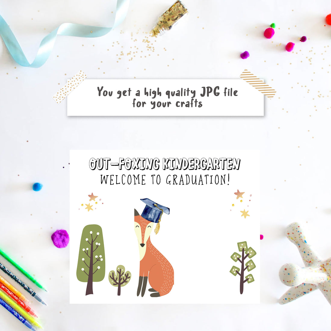 Kindergarten Graduation Sign - Keepsake Certificate with Handprint ...