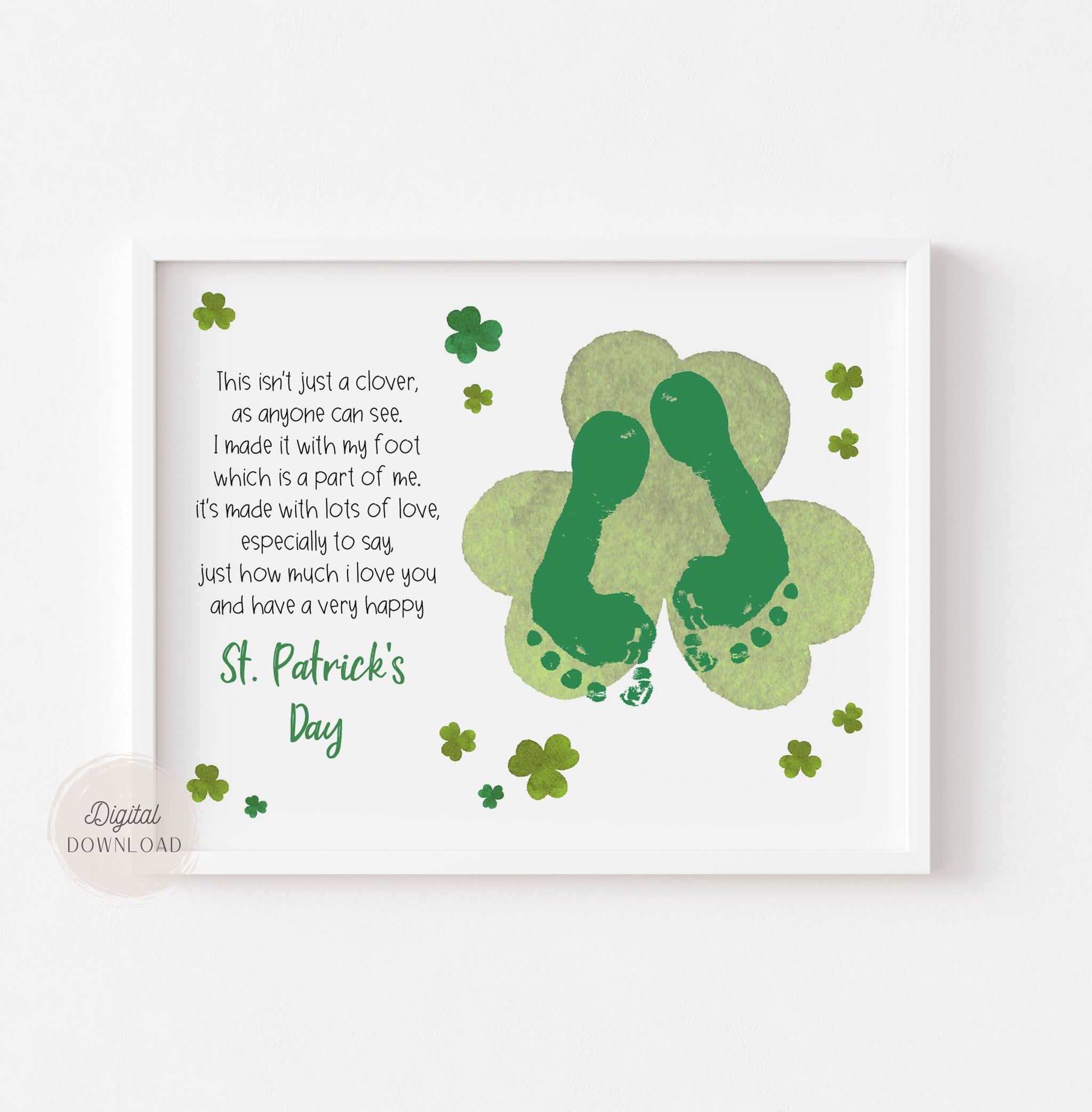 St. Patrick's Day footprint - Shamrock Poem – AlniPrints