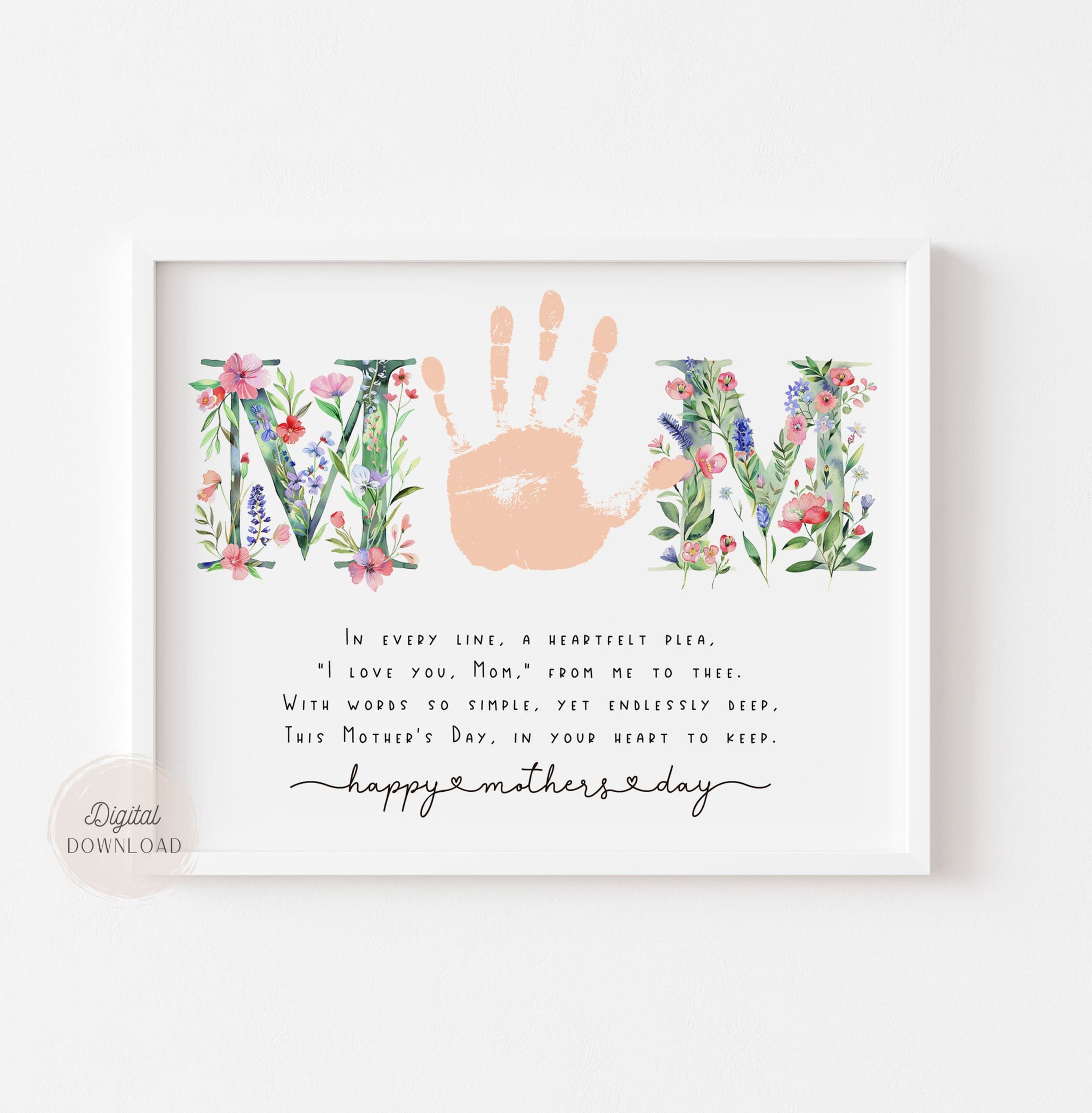 Mother's Day Handprint Poem - 'Love You Mom' – AlniPrints