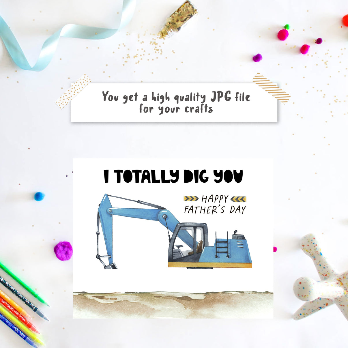 Handprint Footprint Construction Vehicles Father's Day Craft – AlniPrints