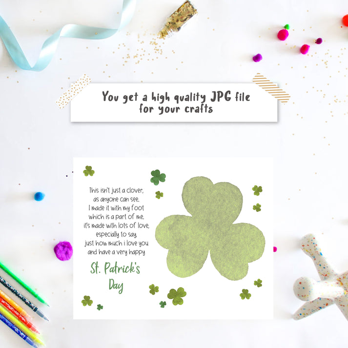 St. Patrick's Day footprint - Shamrock Poem – AlniPrints