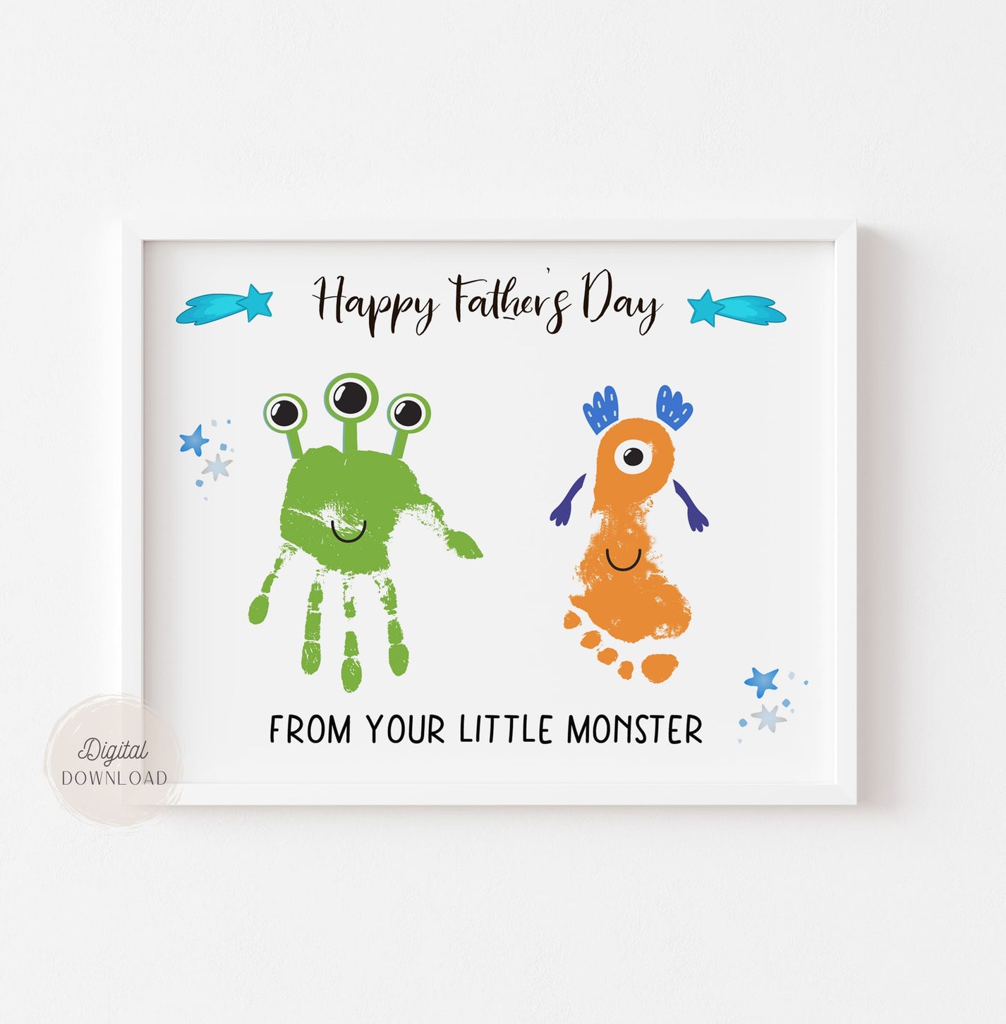 Daddys little monster handprints - Handprint and footprint – AlniPrints