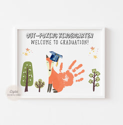 Kindergarten Graduation Sign - Keepsake Certificate with Handprint ...