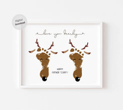 Love you Deer-ly. Deer Father's day footprint art craft download ...