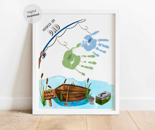Fish Handprint art Father's day Craft DIY – AlniPrints