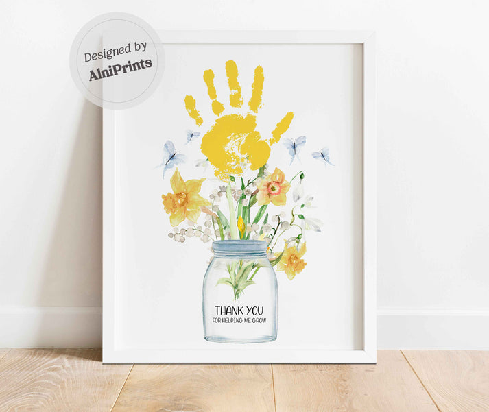 Thank You For Helping Me Grow Handprint card – AlniPrints