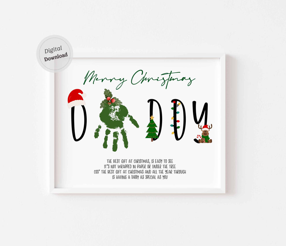 Daddy Christmas Handprint Art with Poem – AlniPrints