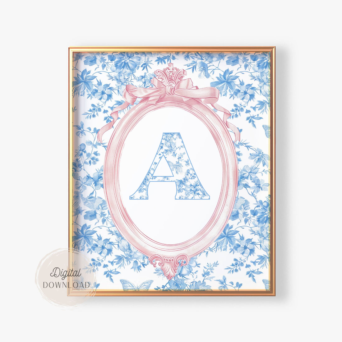 Custom Initial Bow wall art – AlniPrints